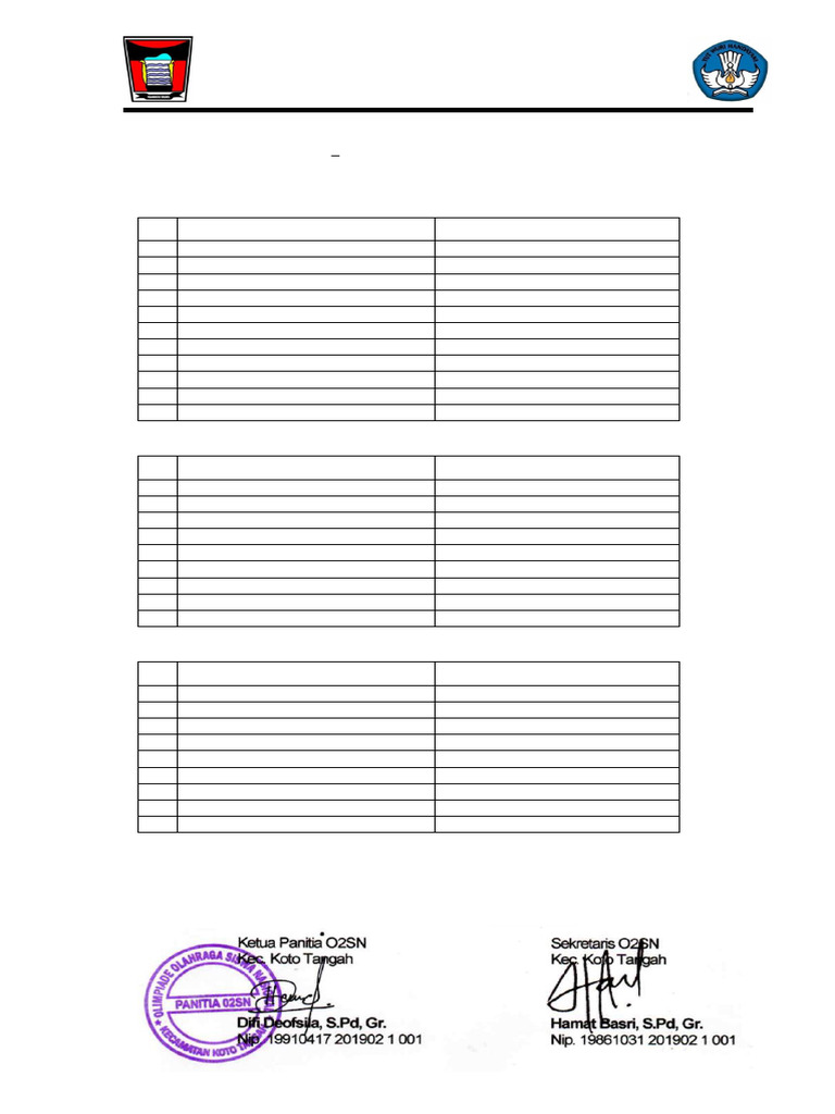 Hasil Seleksi Dan Perwakilan o2sn 2025 | PDF