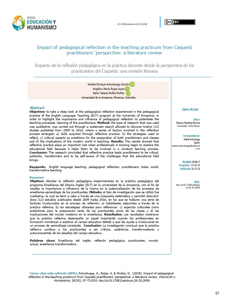 Impact of Pedagogical Reflection in The Teaching P | PDF | Reflective Practice | Pedagogy