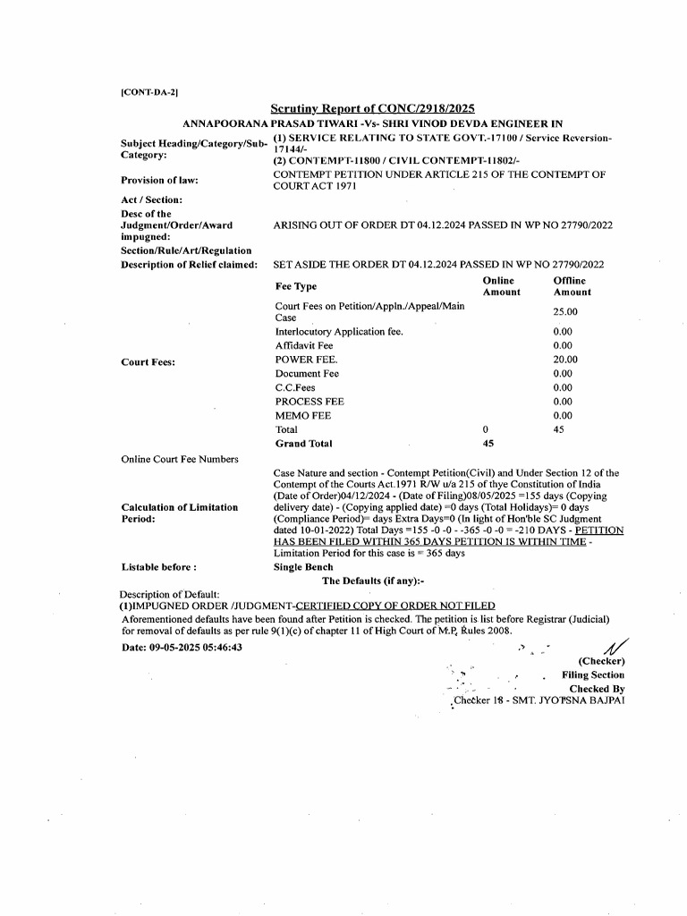 Conc - 2918 - 2025 - Checker Report - 2025-05-09 - 11727711 | PDF ...