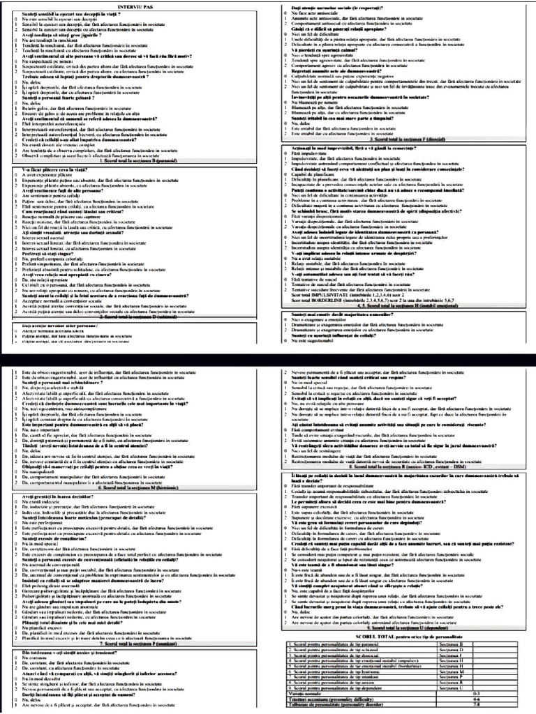 Interviul PAS Personalitate | PDF