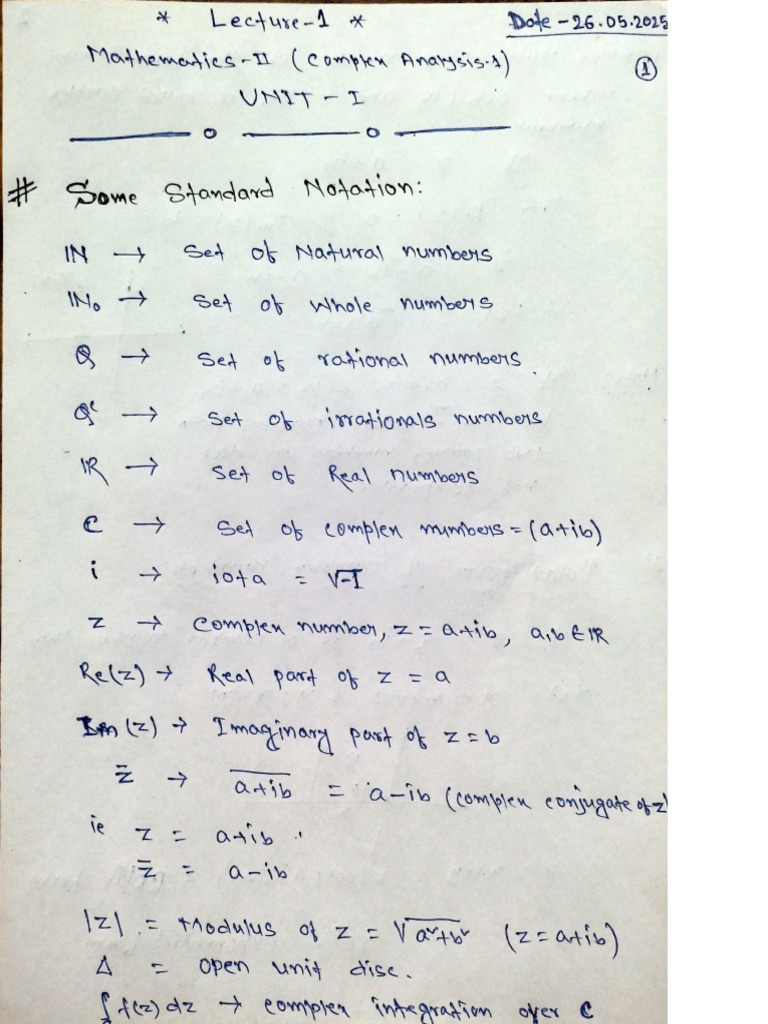 Lecture - 1, (Complex Analysis-1) | PDF