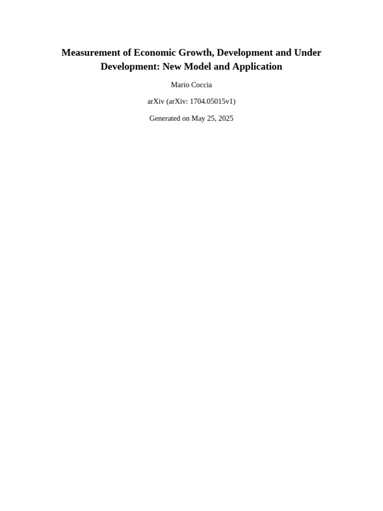 Economic Growth Measurement Model | PDF | Economic Growth | Gross ...