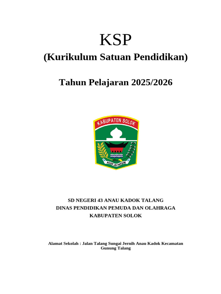 Cover KSP SD 2025/2026 | PDF