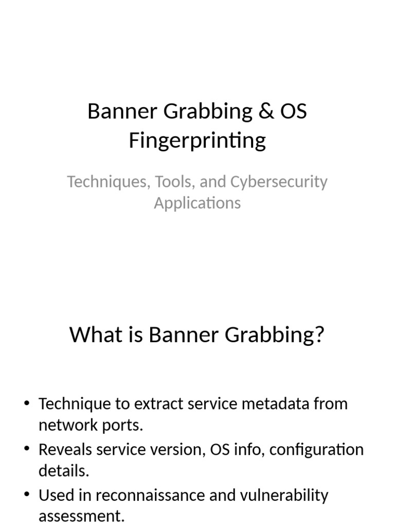 Banner Grabbing & OS Fingerprinting Guide | PDF