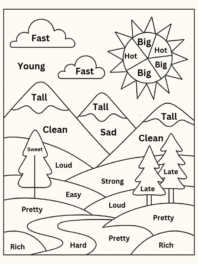 Color by Adjectives | PDF