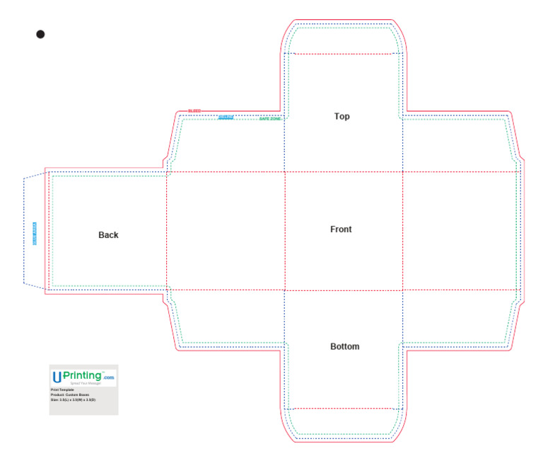 Custom Box Template: 3.5x3.5x3.5 | PDF