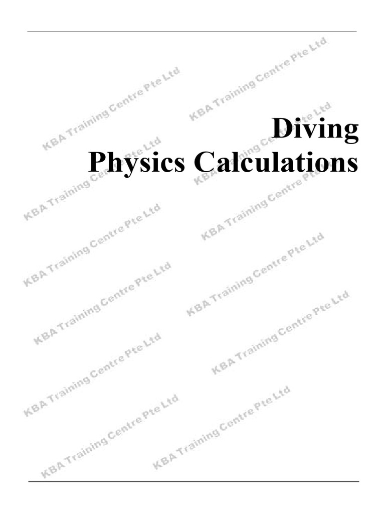037 ADS CHPT 4 Diving Physics Calcs (Part 1 and 2) | PDF | Fahrenheit ...