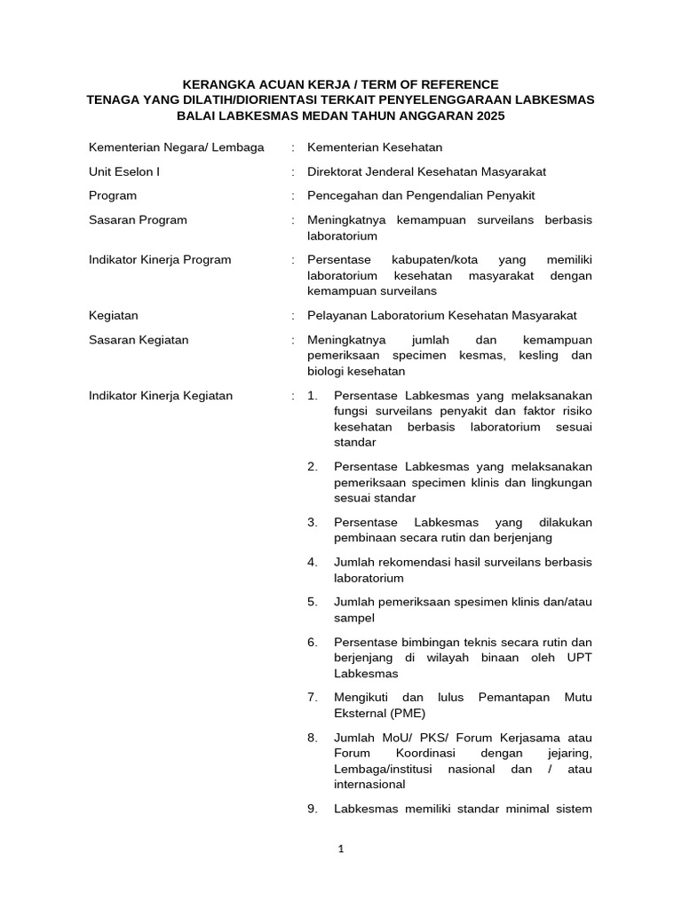 TOR 6993.SCM.001 (Pelatihan) | PDF