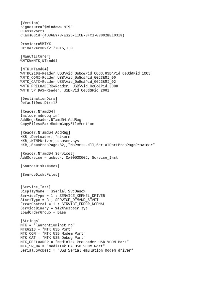 Windows 10 x64 MTK USB Drivers | PDF