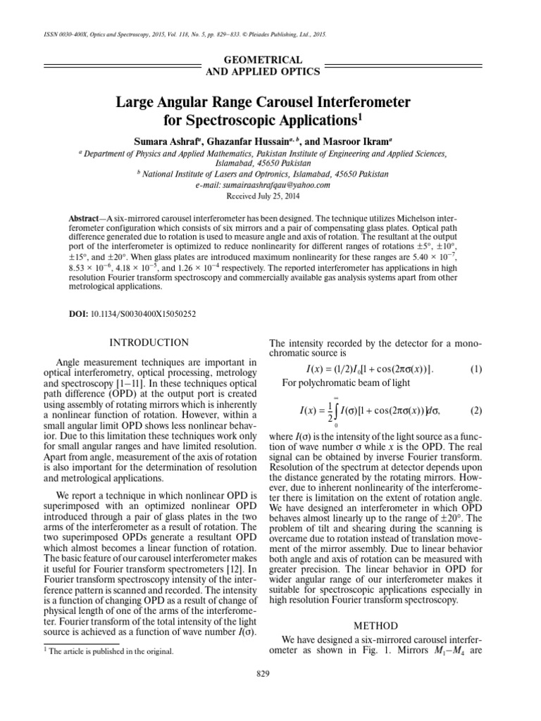15 - Large Angular Range Carousel Interferometer For Spectroscopic ...