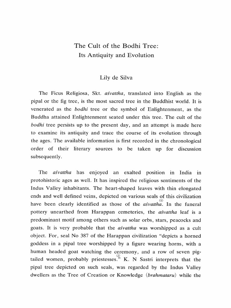 The Cultof The Bodhi Tree | PDF | Enlightenment In Buddhism | Indian ...