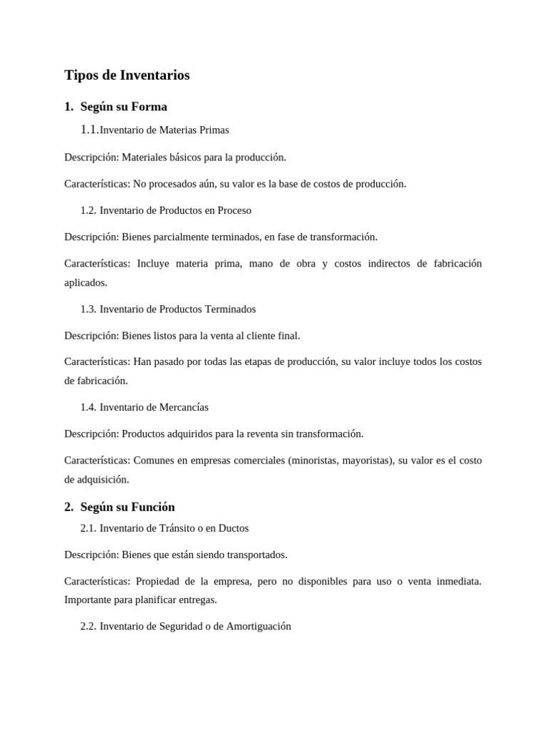 Tipos de Inventarios | PDF | Lean Manufacturing | Economias