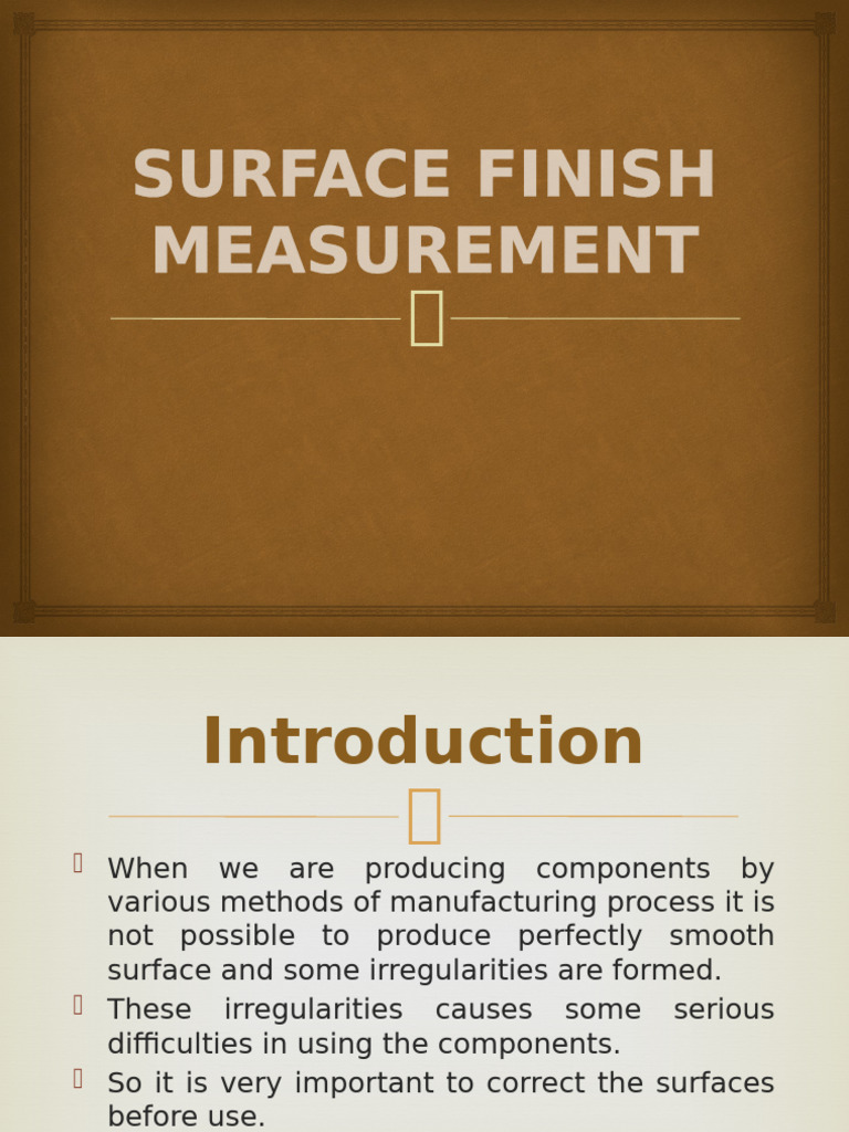 Mod 4 Surface Finish Measurement | PDF | Surface Roughness | Wear