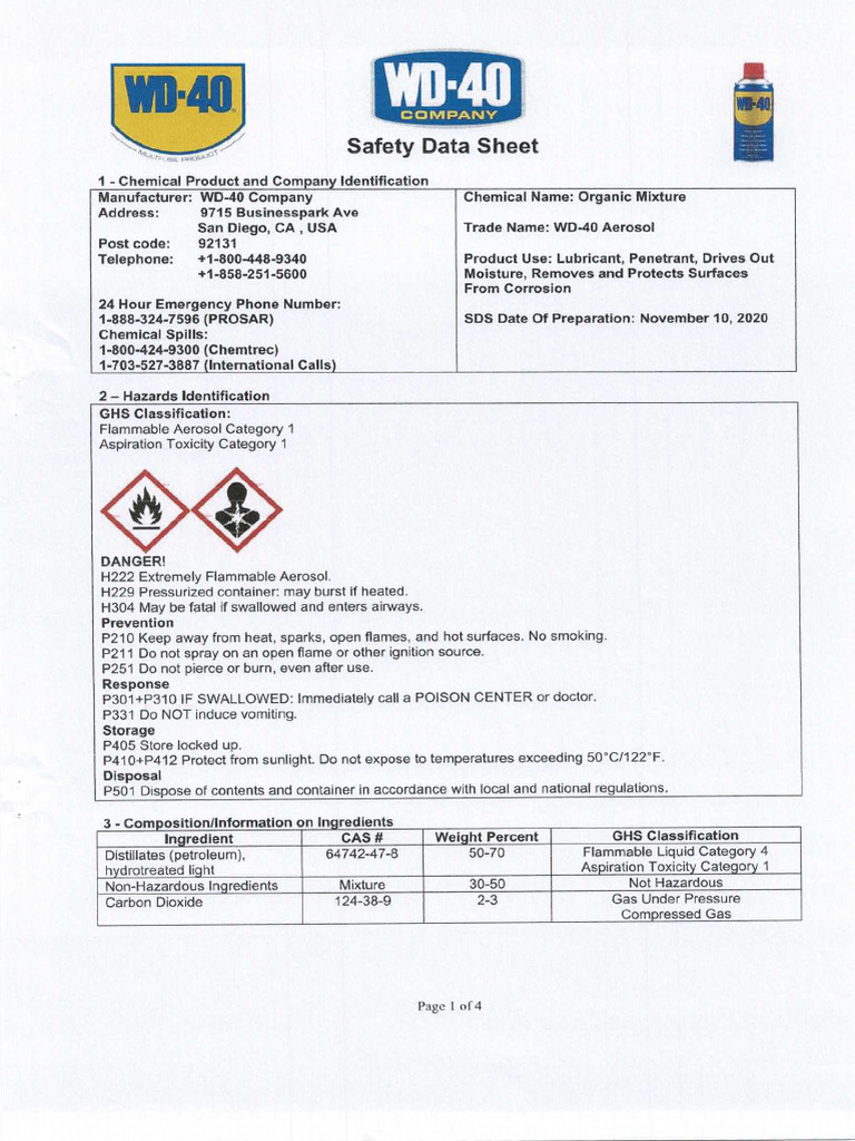 MSDS WD40 | PDF