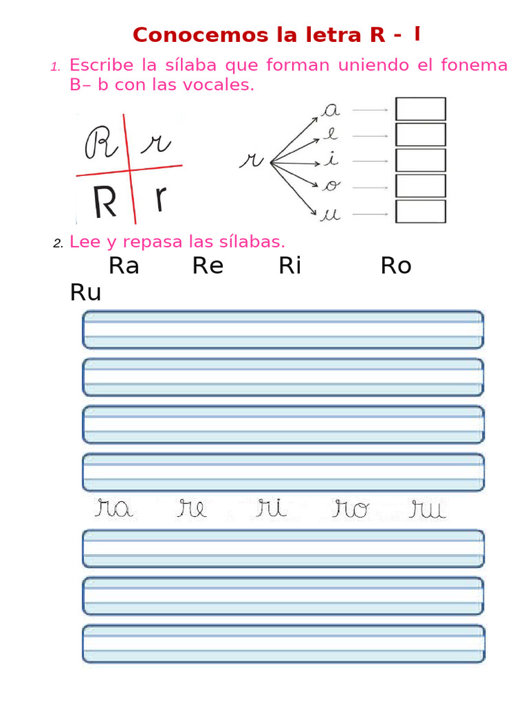 Conocemos La Letra R y R | PDF