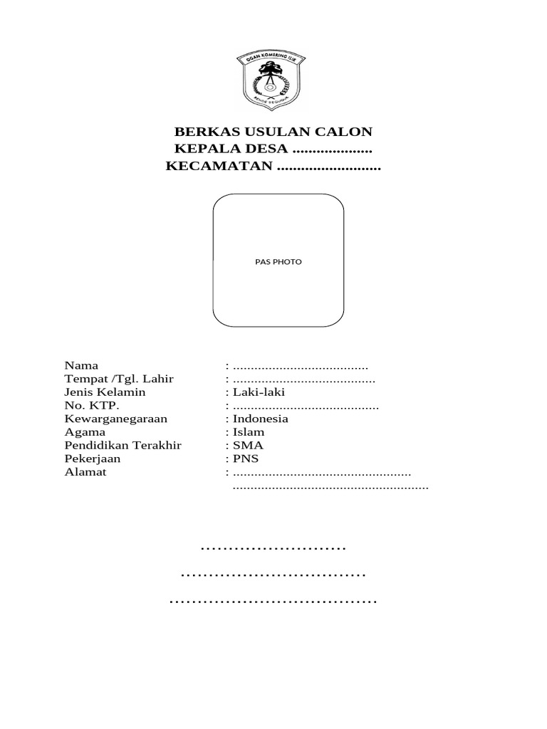 Berkas Usulan Calon 5 | PDF