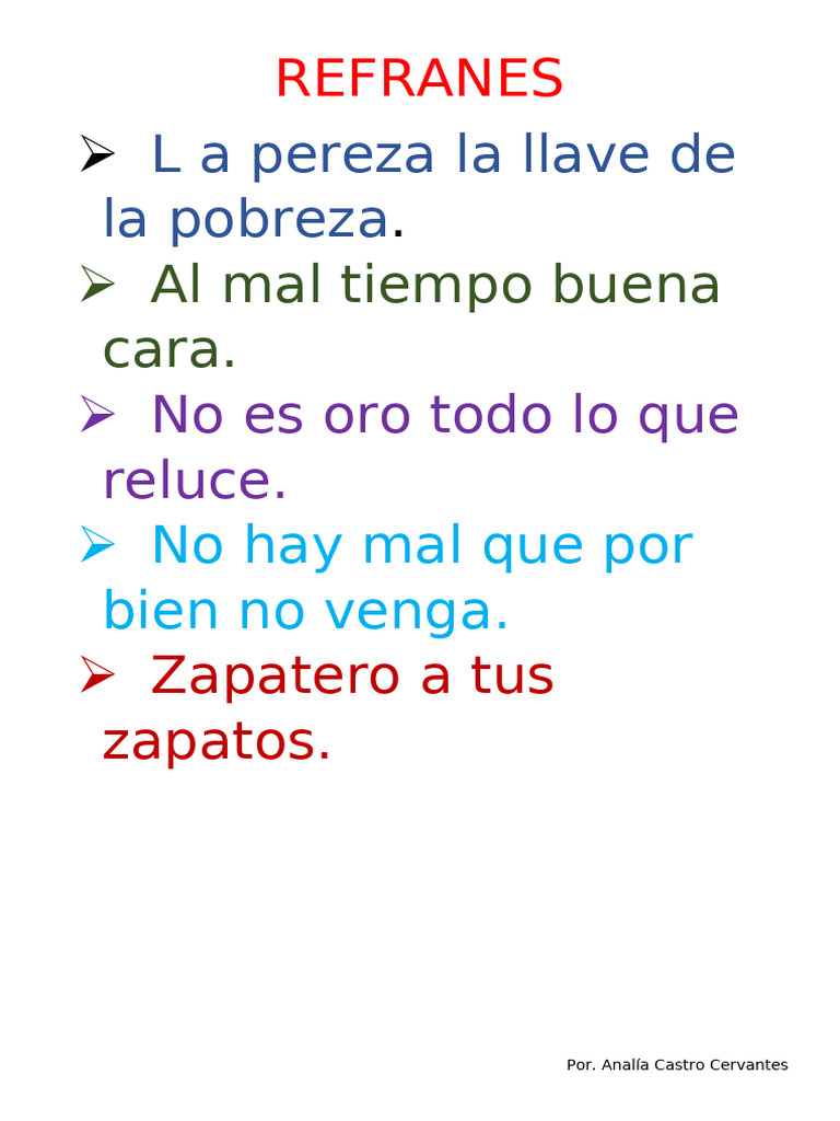 Refranes sobre la vida y la sabiduría | PDF