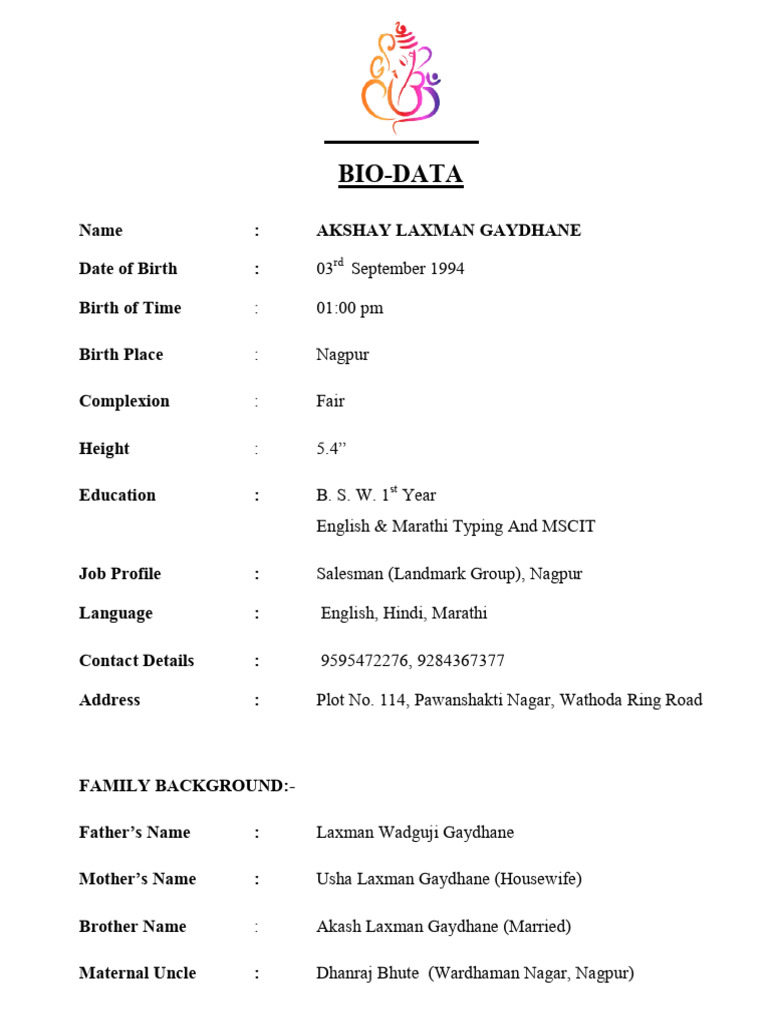 Akshay Gaydhane Biodata | PDF