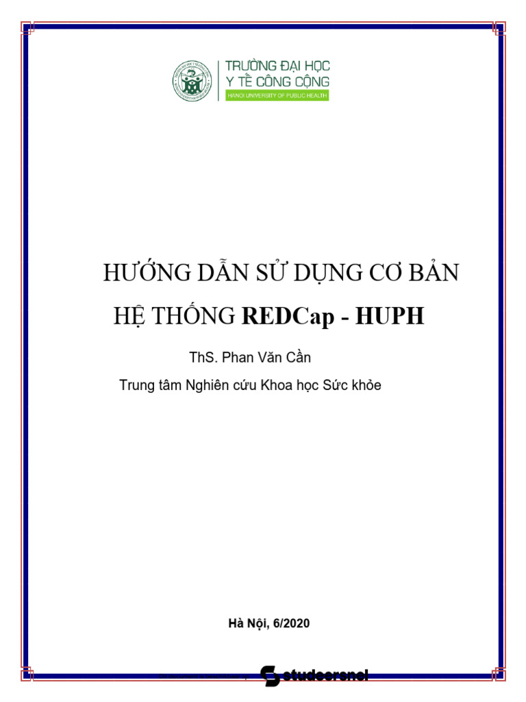 Hướng Dẫn Sử Dụng Hệ Thống REDCap | PDF