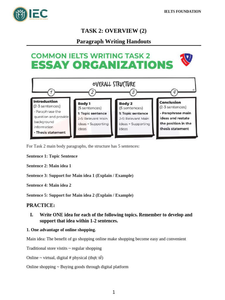 3.2. Writing - Paragraph Writing Handouts | PDF | Cognitive Science | Cognition