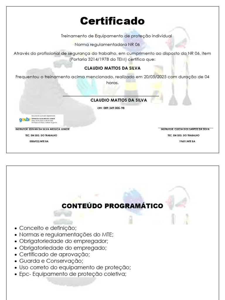 Certificado Claudio Matos Assinado | PDF