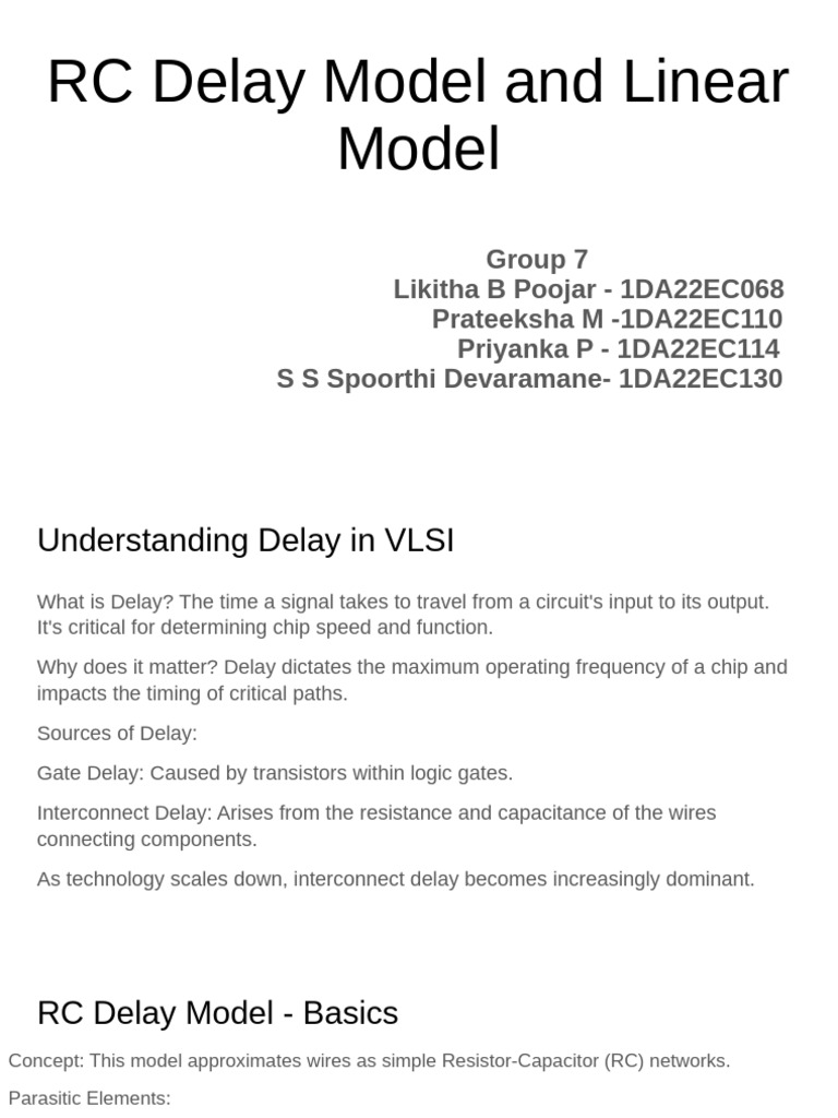 Linear Delay Model in VLSI Design | PDF | Logic Gate | Digital Electronics