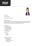 Teacher Biodata Format Example | PDF | Teachers | Behavior Modification
