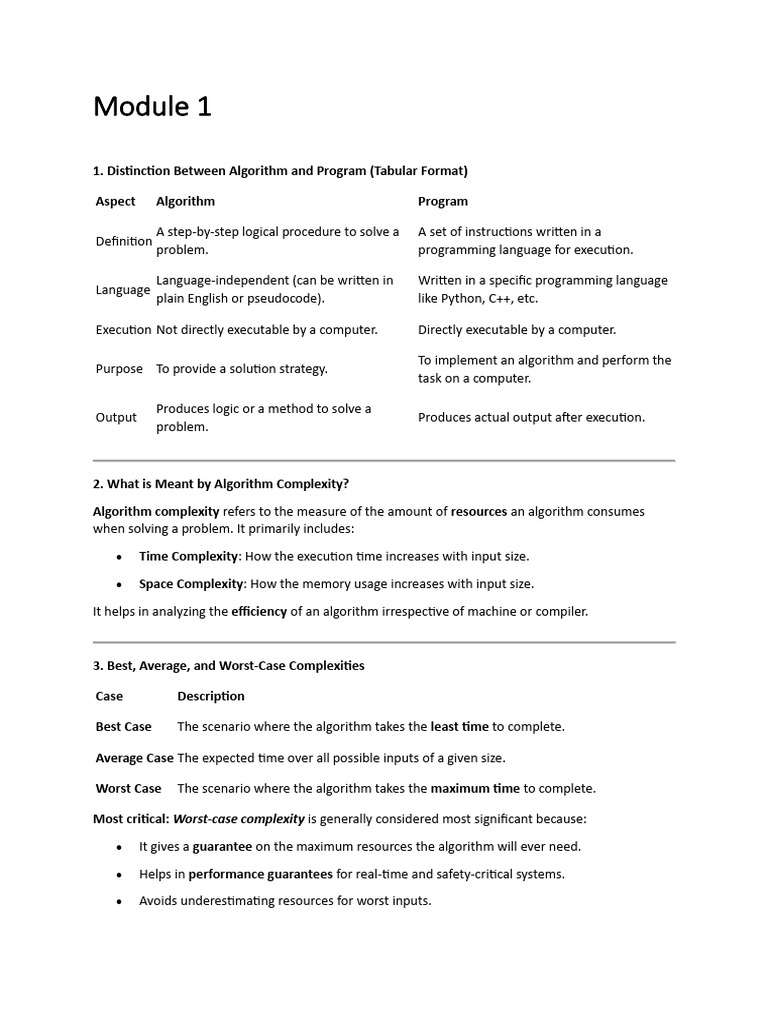 Module 1 Daa 1 to 79 | PDF | Time Complexity | Algorithms And Data Structures