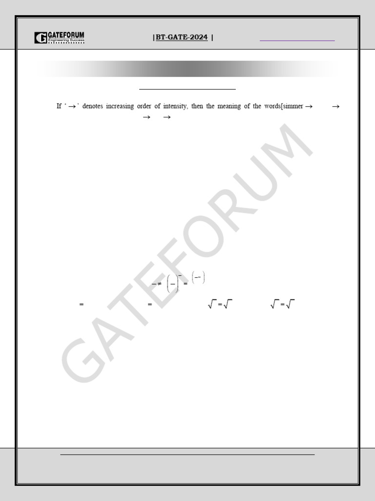 BM GATE 2024 Final With Keys | PDF | Retina | Epidermis
