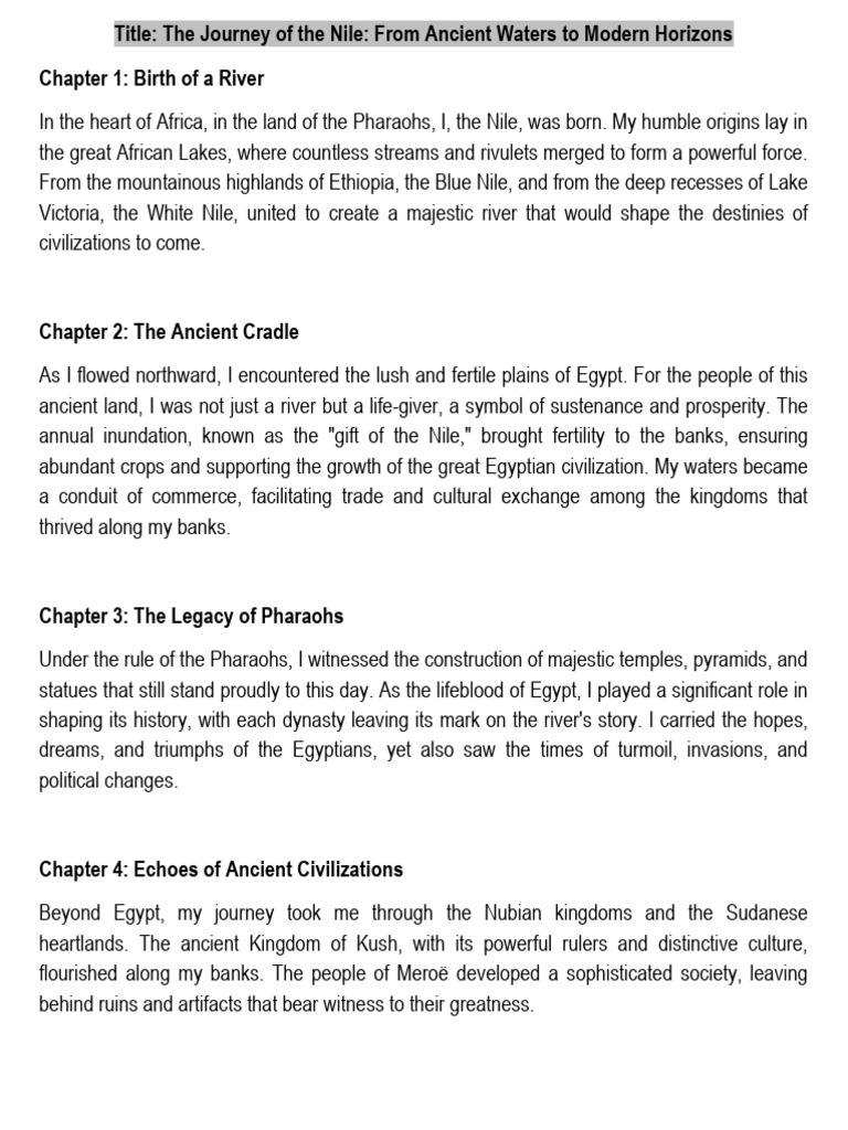 Autobiography of Nile River | PDF | Nile | Ancient Egypt