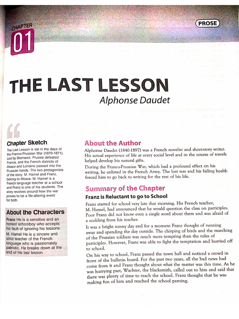 The Last Lesson | PDF
