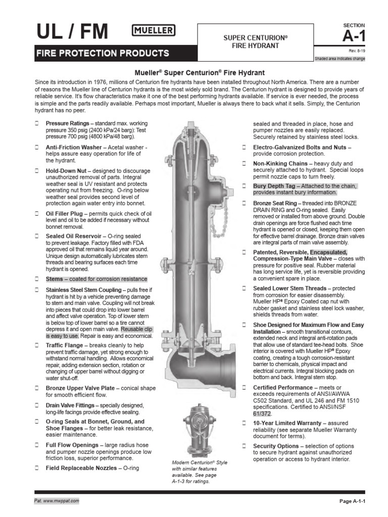 A-1 - ULFM Fire Hydrants | PDF | Valve | Mechanical Engineering
