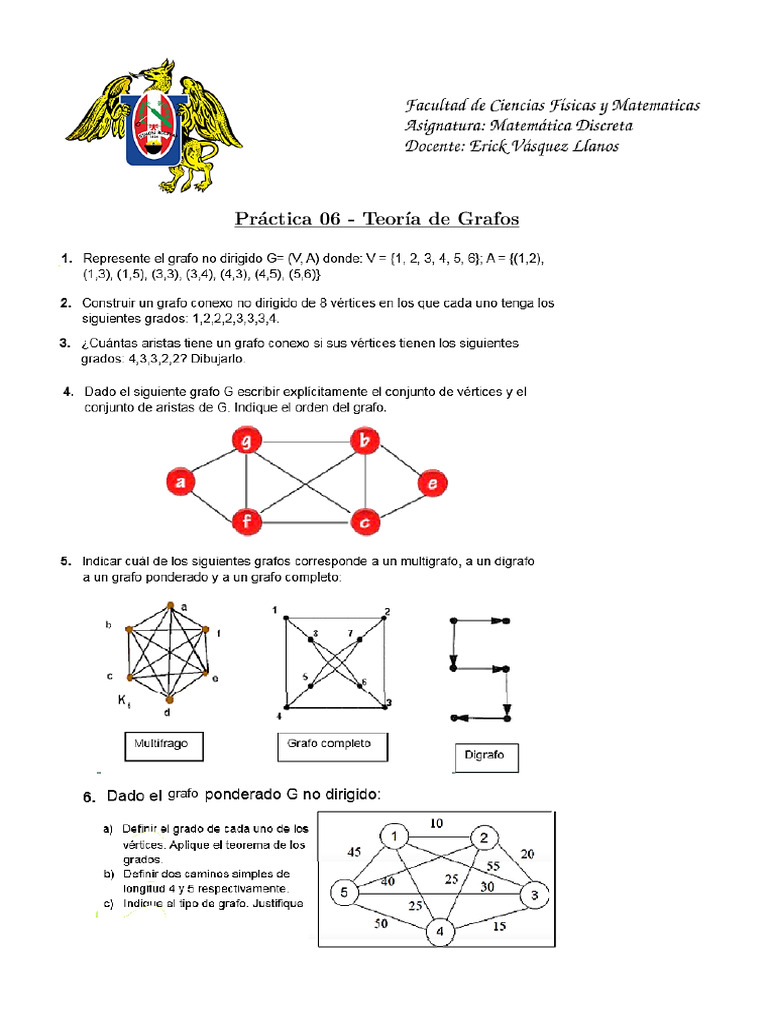 Practica #06 - Teoria de Grafos. | PDF