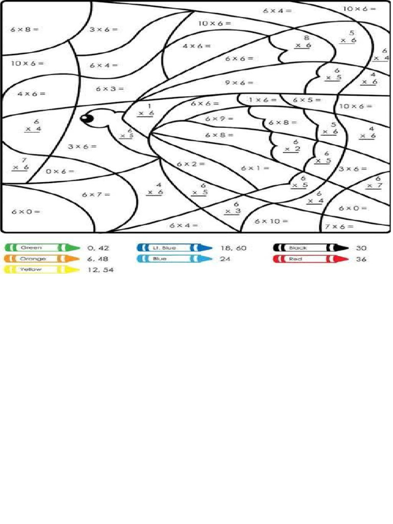 Multiplication Coloring Worksheet | PDF