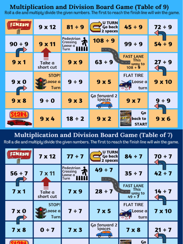 Multiplication & Division Board Game | PDF