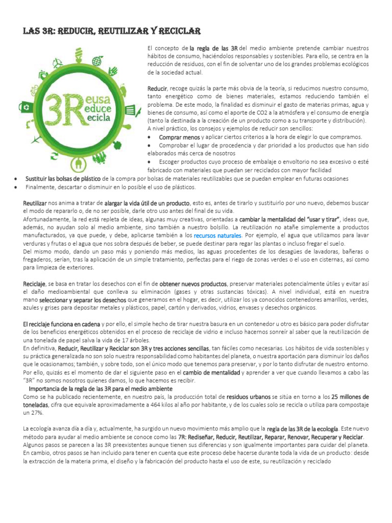 Las 3R | PDF | Reciclaje | Residuos