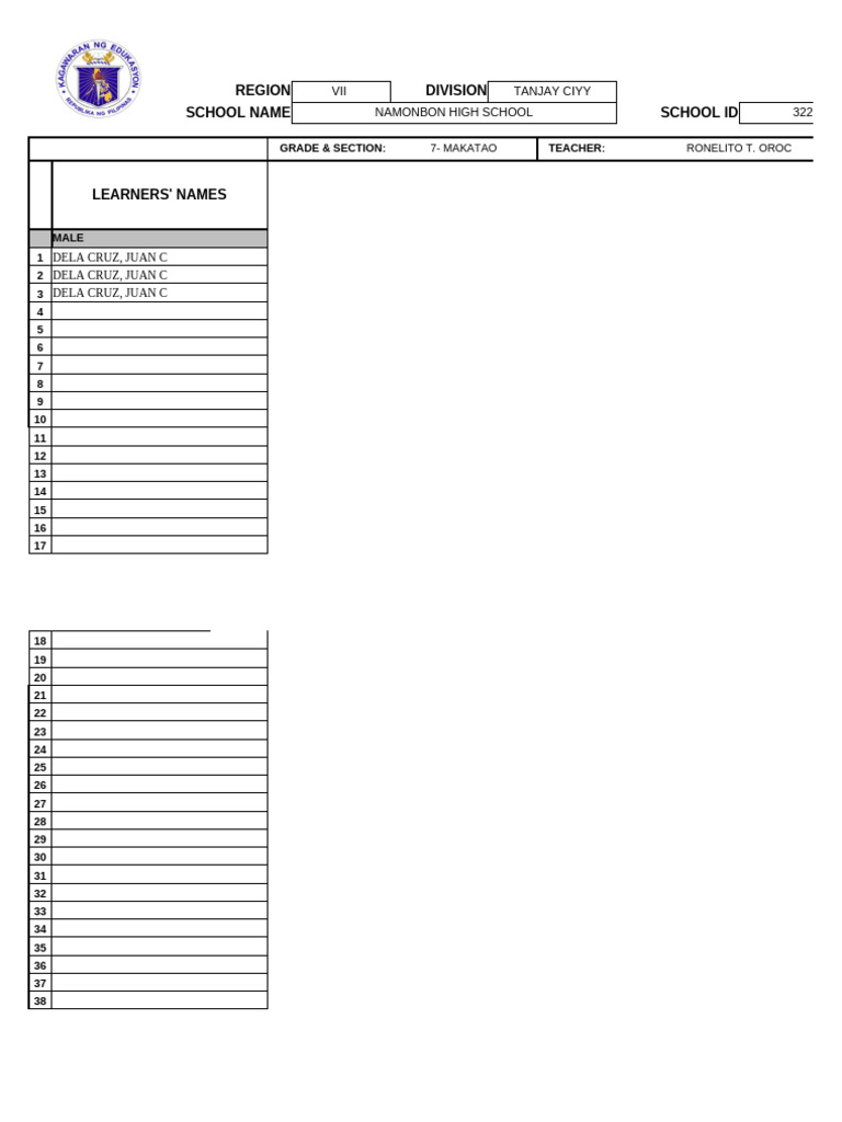 1st To 4th Mapeh E-Class Record Matatag Curriculum | PDF