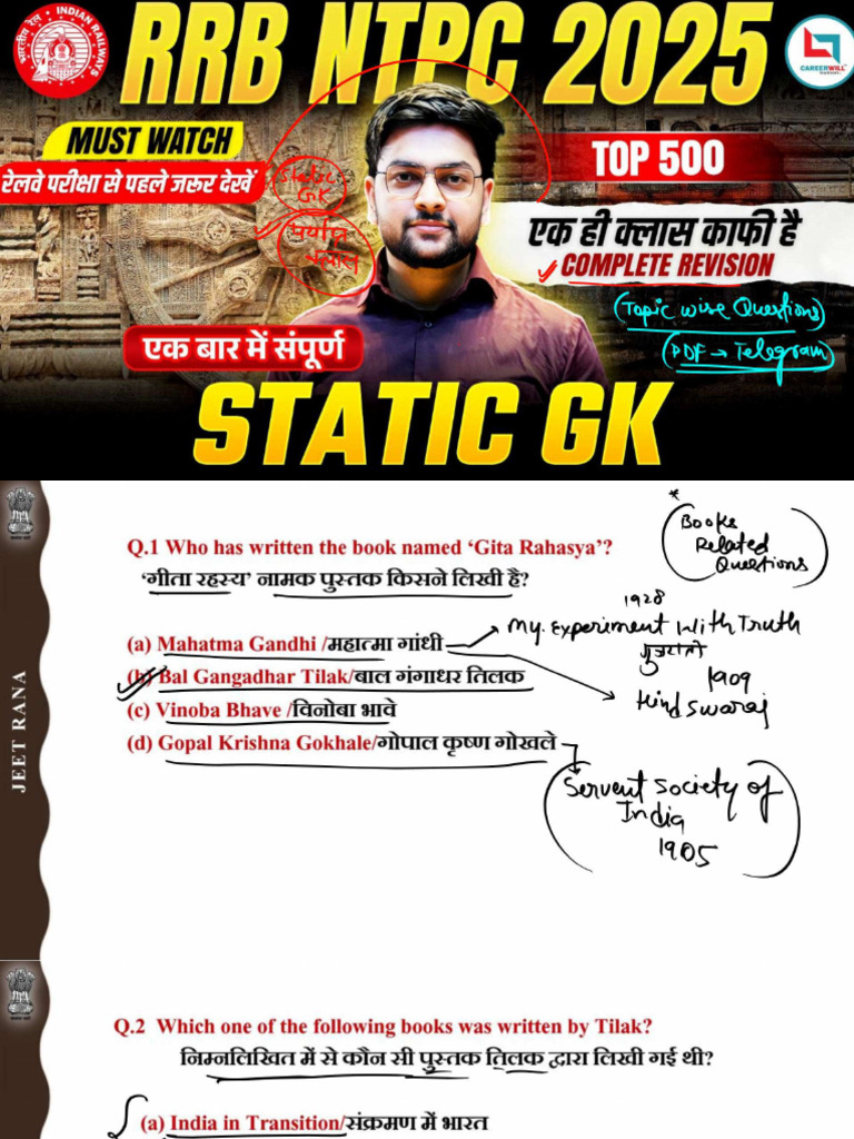 Static GK RRB NTPC Jeet Rana Gs | PDF