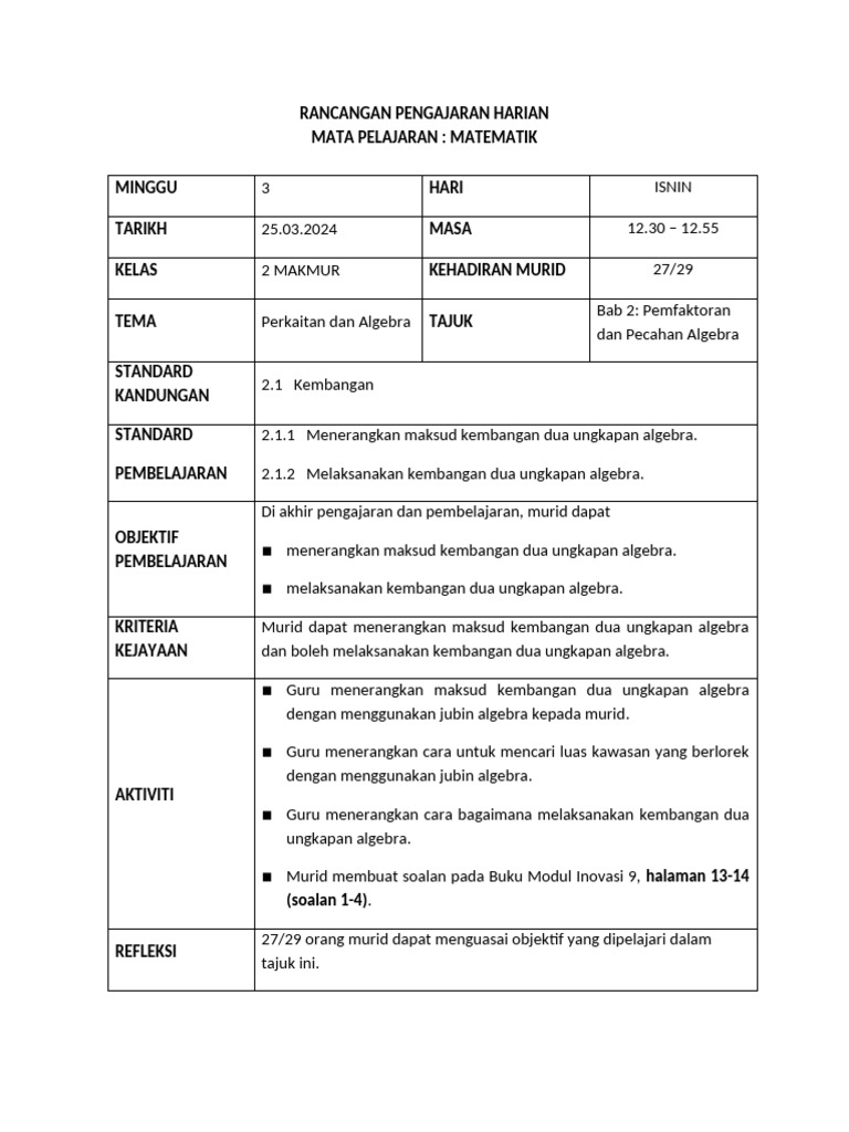 m3 - Math 2024 - Isnin | PDF