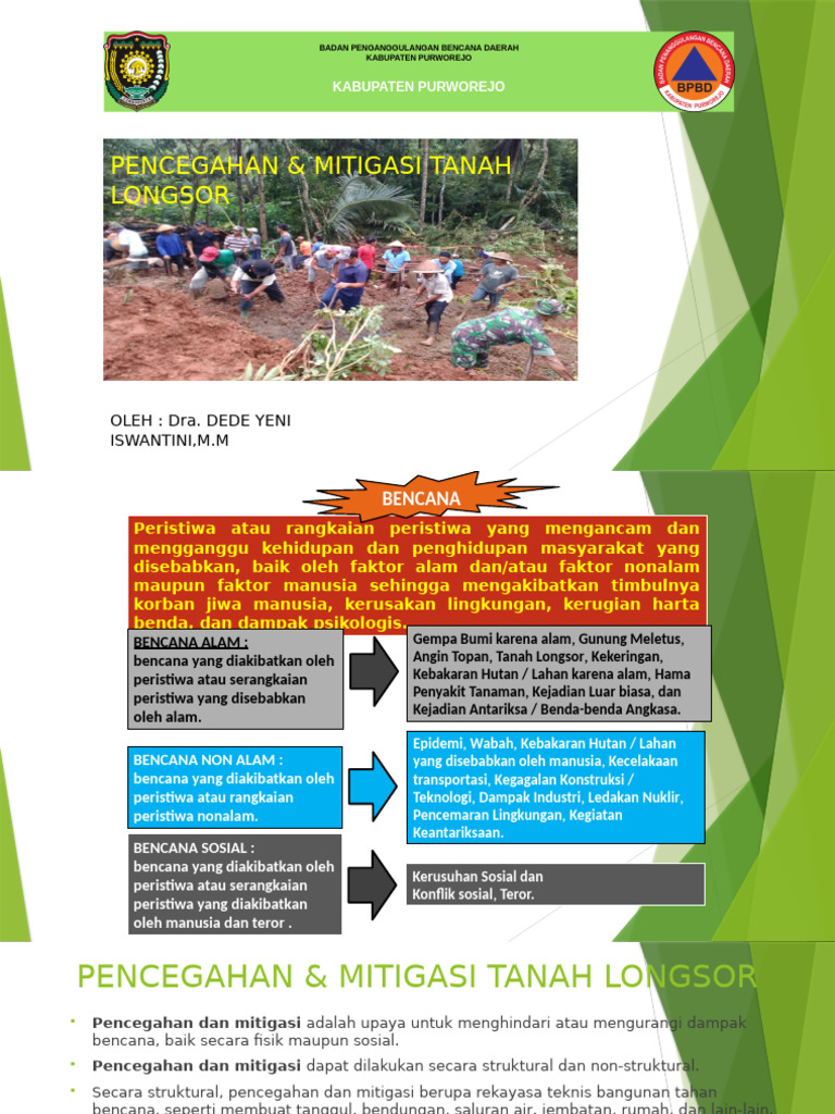 Mitigasi dan Pencegahan Tanah Longsor | PDF