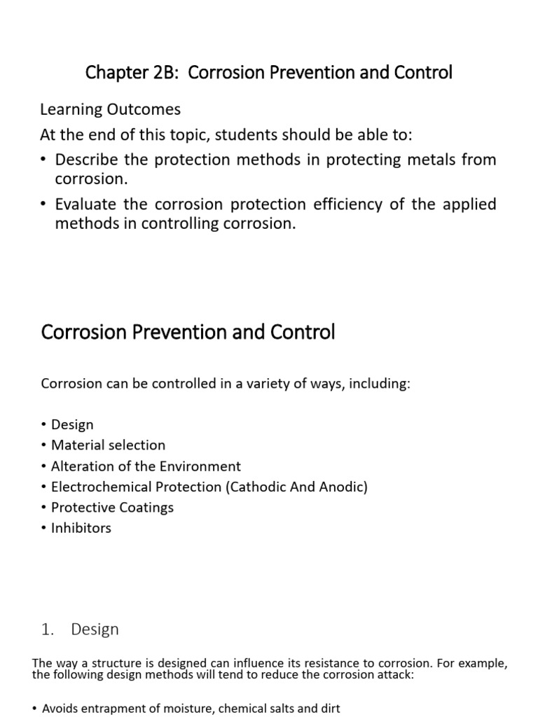 CHAPTER 2B (Corrosion Prevention and Control) | PDF | Corrosion | Anode