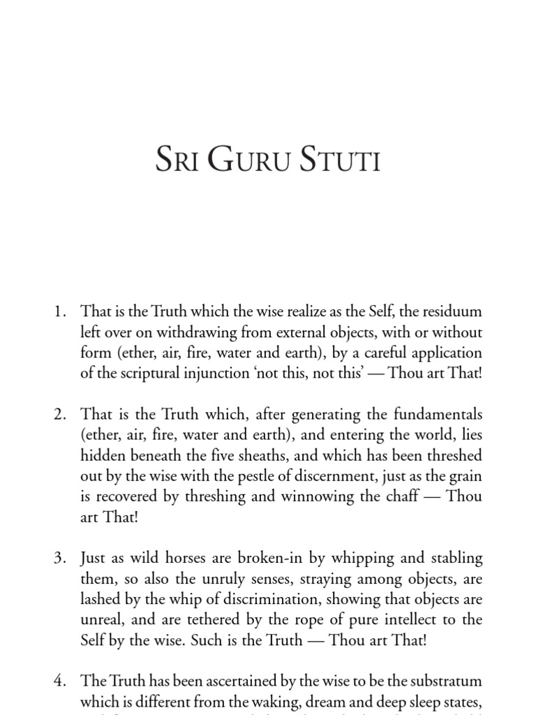 Sri Guru Sthuthi | PDF | Indian Philosophy | Hindu Philosophy