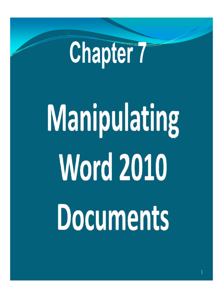 Chap 7 Manipulating Word Documents | PDF | Graphical User Interfaces | System Software