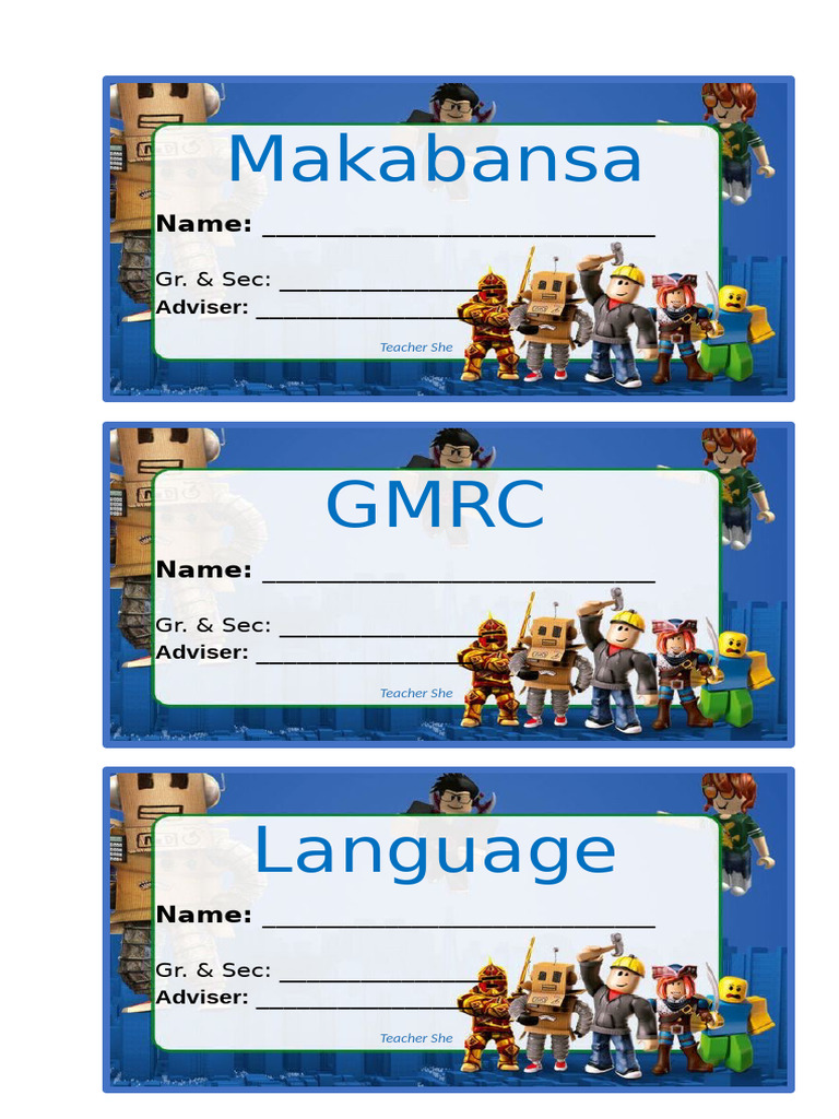 Subject Labels Roblox | PDF