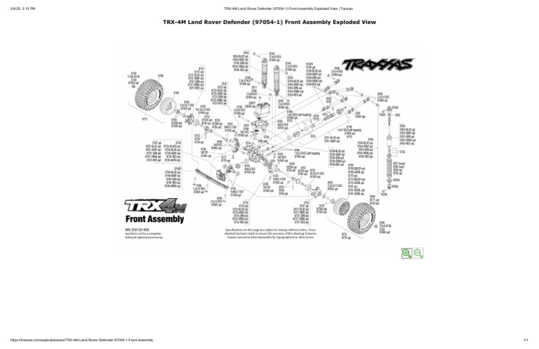 TRX-4M Land Rover Defender (97054-1) Front Assembly Exploded View ...