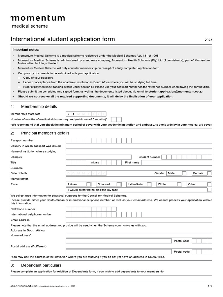 International Student Application Form Fillable | PDF | Travel Visa | Private Law