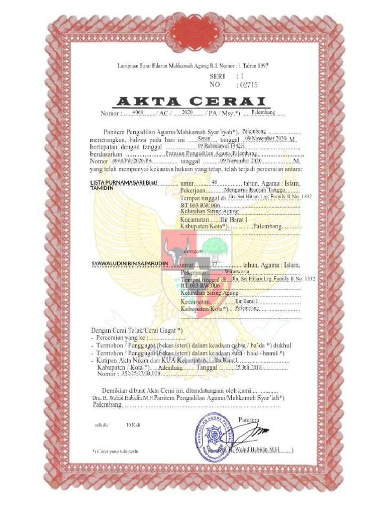 Akte Cerai Lista | PDF