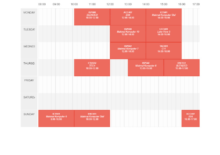 UiTM Timetable Generator 04-13-2025 | PDF