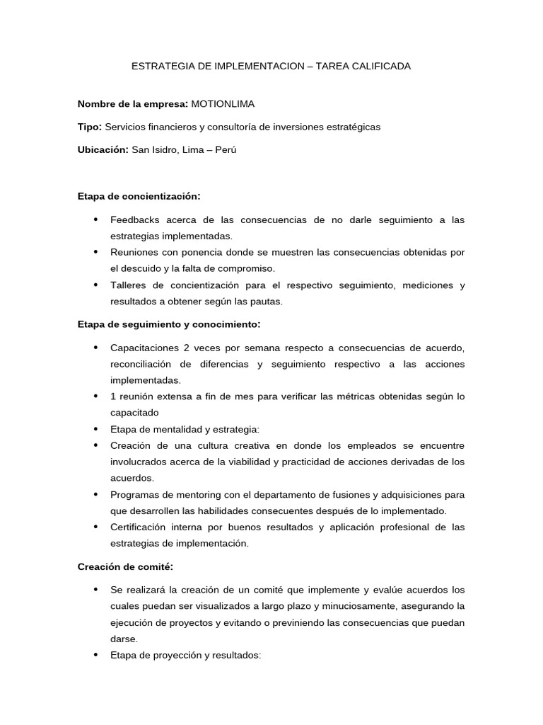 Tarea Calificada - Kiara Pinto | PDF | Business