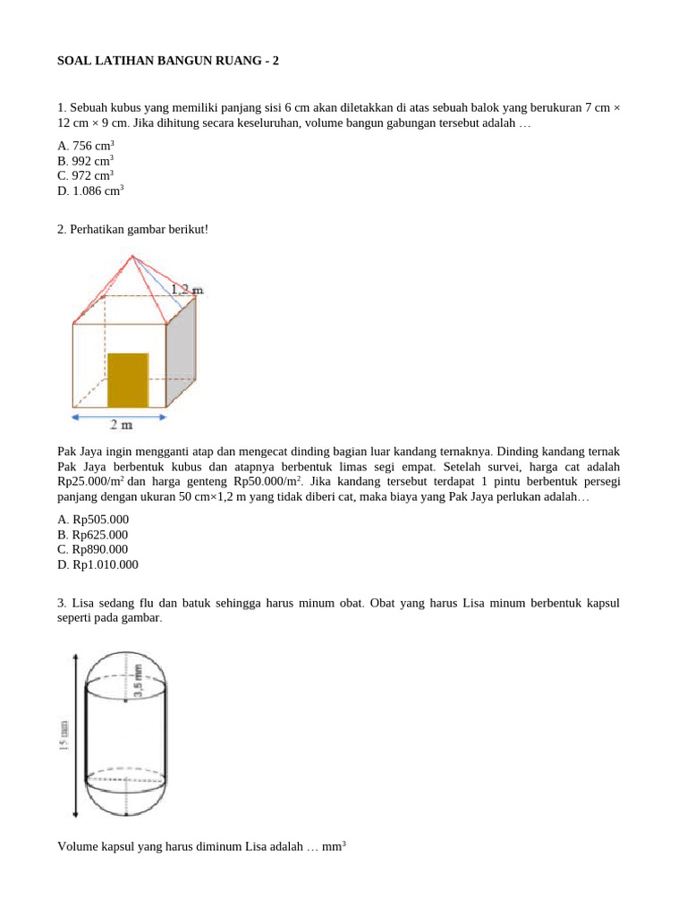 Soal Latihan Bangun Ruang | PDF